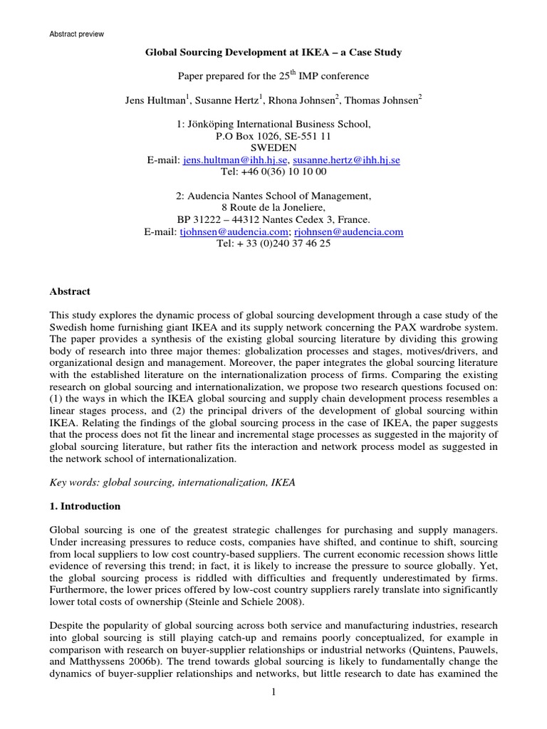 Ikea Case Study | PDF | Procurement | Strategic Management