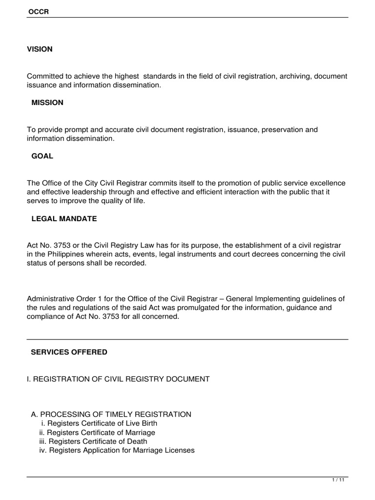 Requirements of Updating of Civil Registry Records | Birth Certificate ...