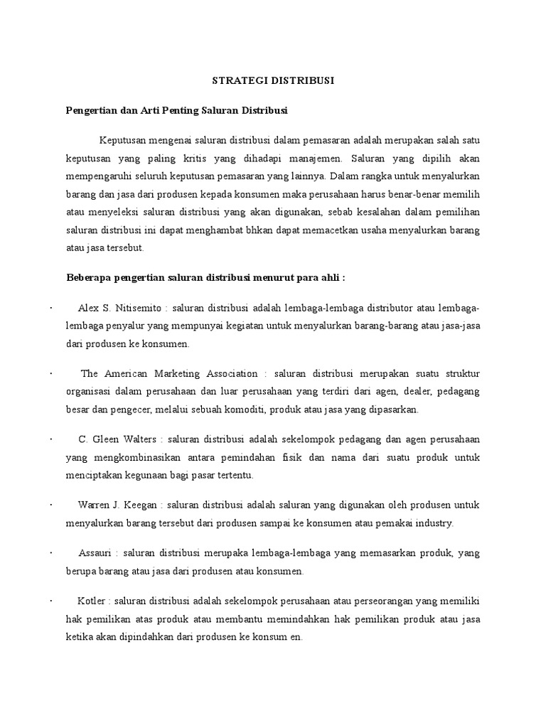 Strategi Distribusi | PDF