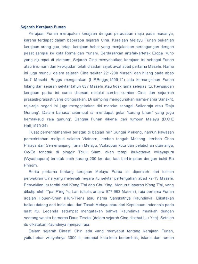 Sejarah Kerajaan Funan | PDF | Sejarah