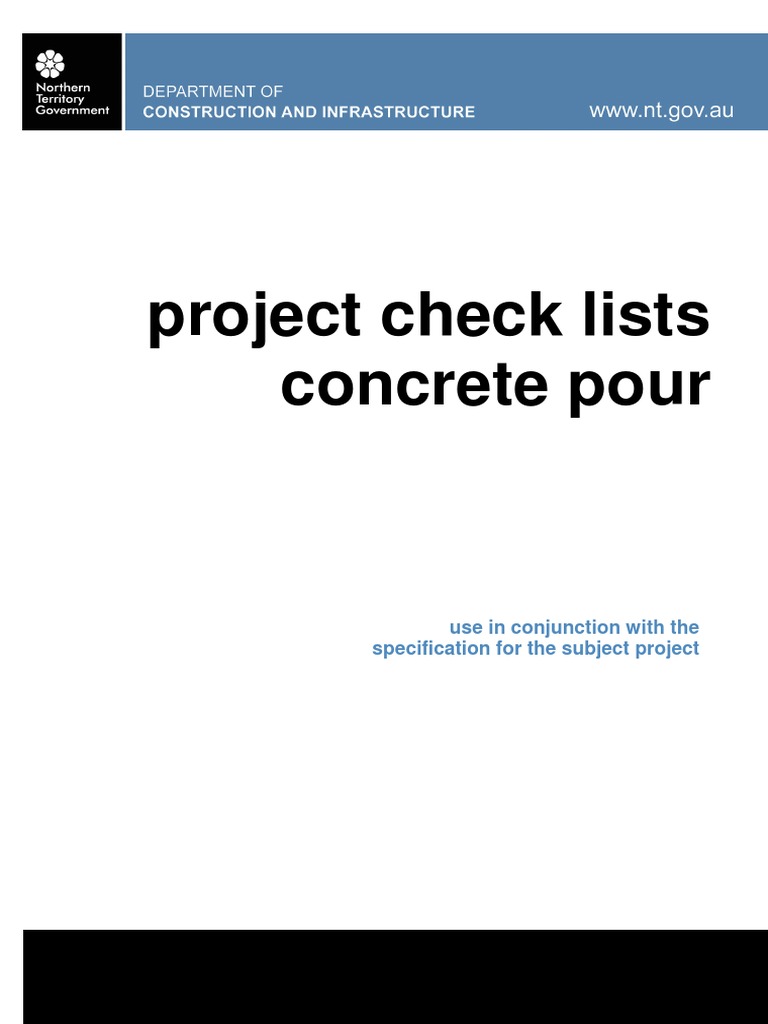 ProjChkListConcretePour PDF | PDF | Concrete | Specification (Technical ...