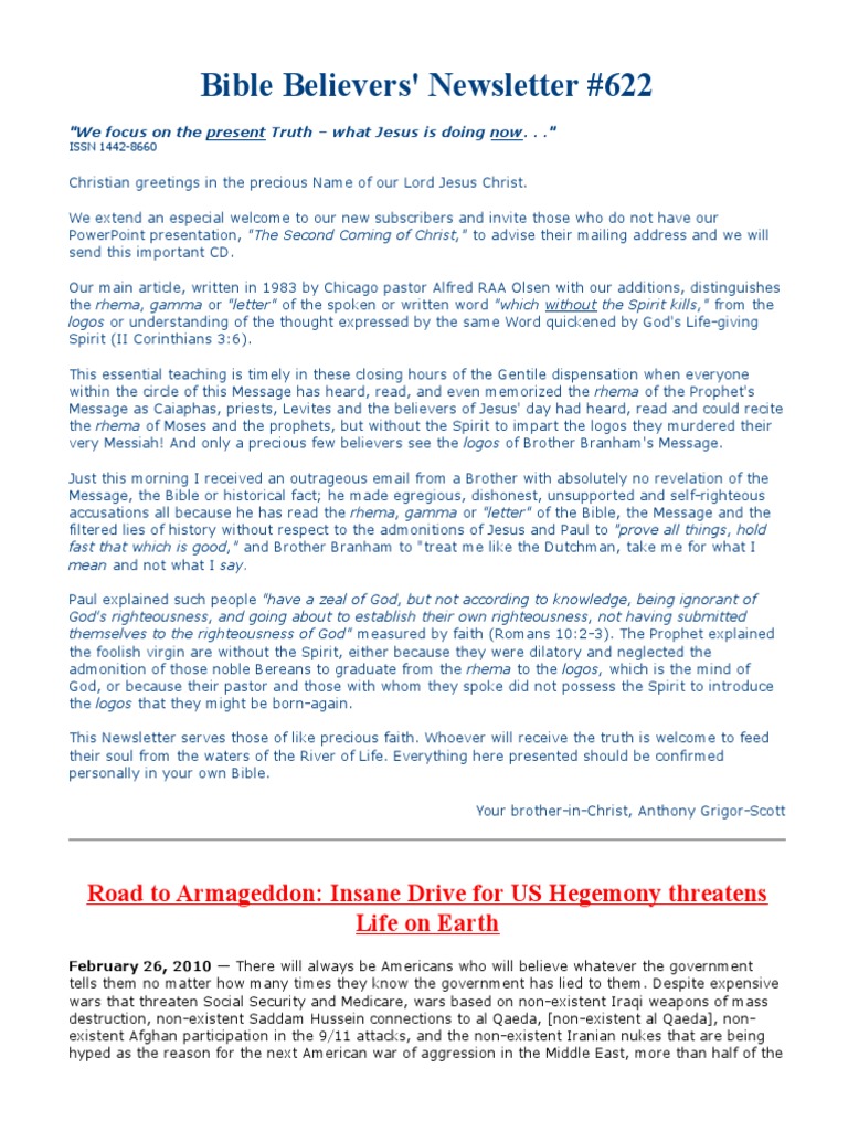 Understanding Rhema and Logos in Faith | PDF | Oneness Pentecostalism ...