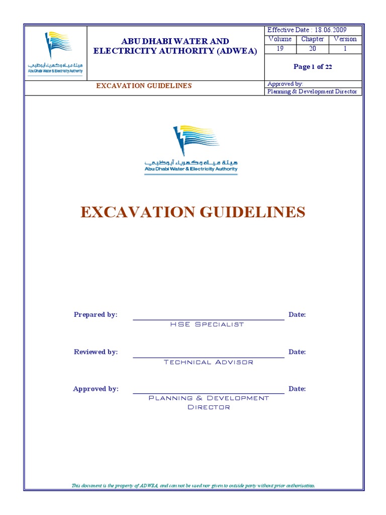 Excavation Guidelines Procedure | PDF | Excavation (Archaeology) | Tunnel