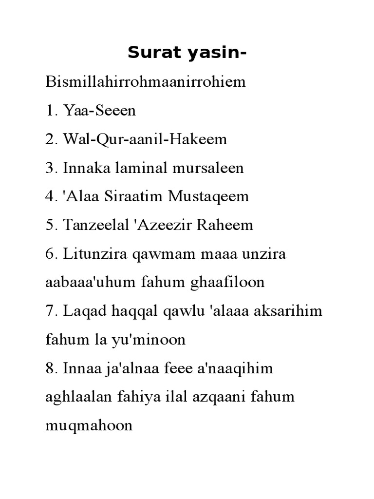 Surat Yasin dan Latin Lengkap | PDF | Politics