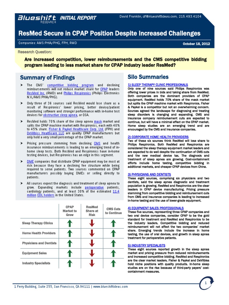 ResMed CPAP-2012 | PDF | Sleep Apnea | Medicare (United States)