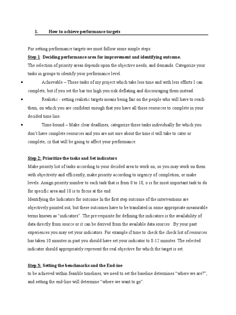 How To Achieve Performance Targets | PDF | Competitive Advantage ...