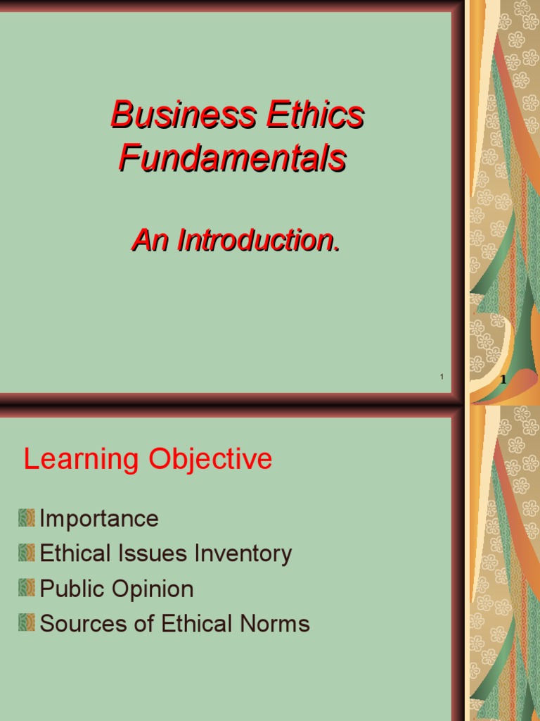 Business Ethics Fundamental | PDF | Business Ethics | Morality
