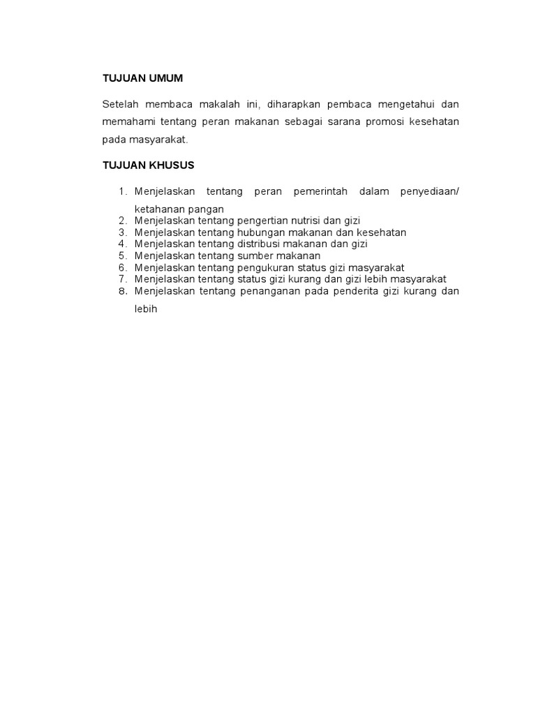 Tujuan Umum+khusus | PDF