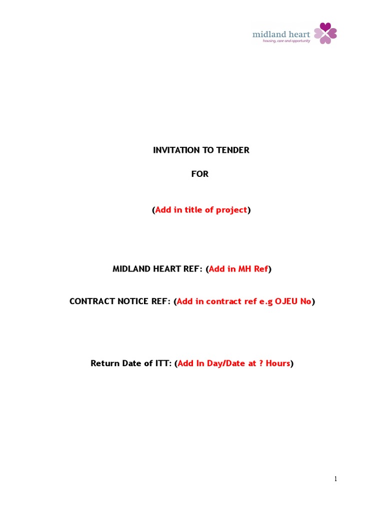 Invitation To Tender Template | PDF | Bribery | Procurement