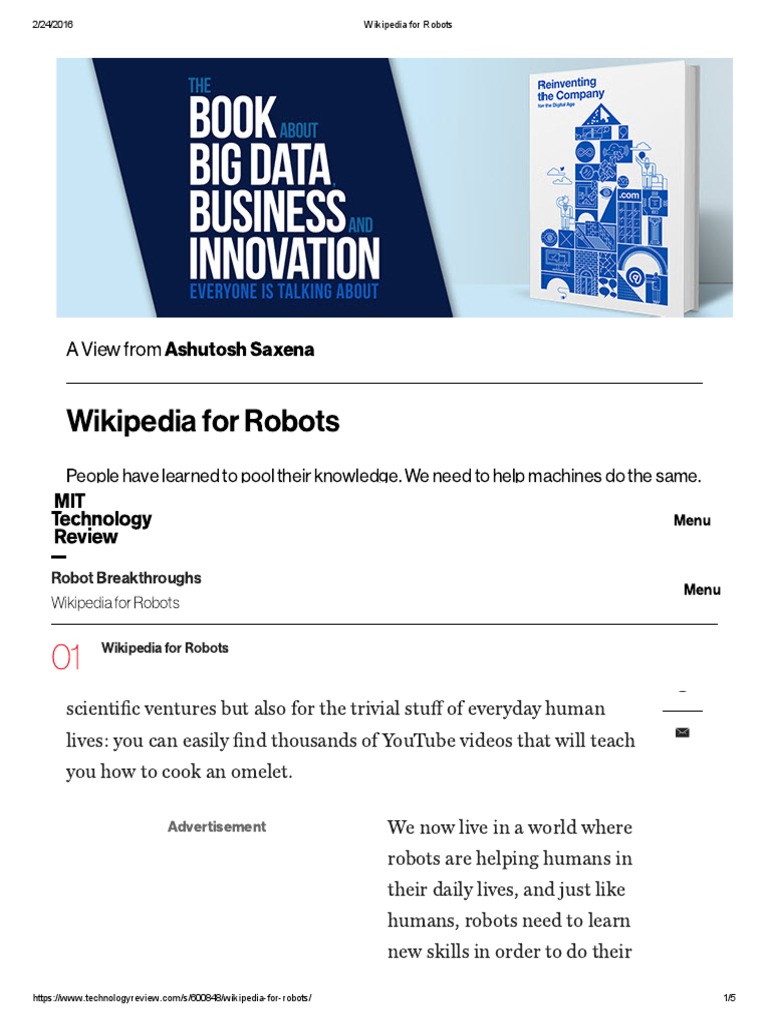 Wikipedia For Robots | PDF | Robot | Robotics