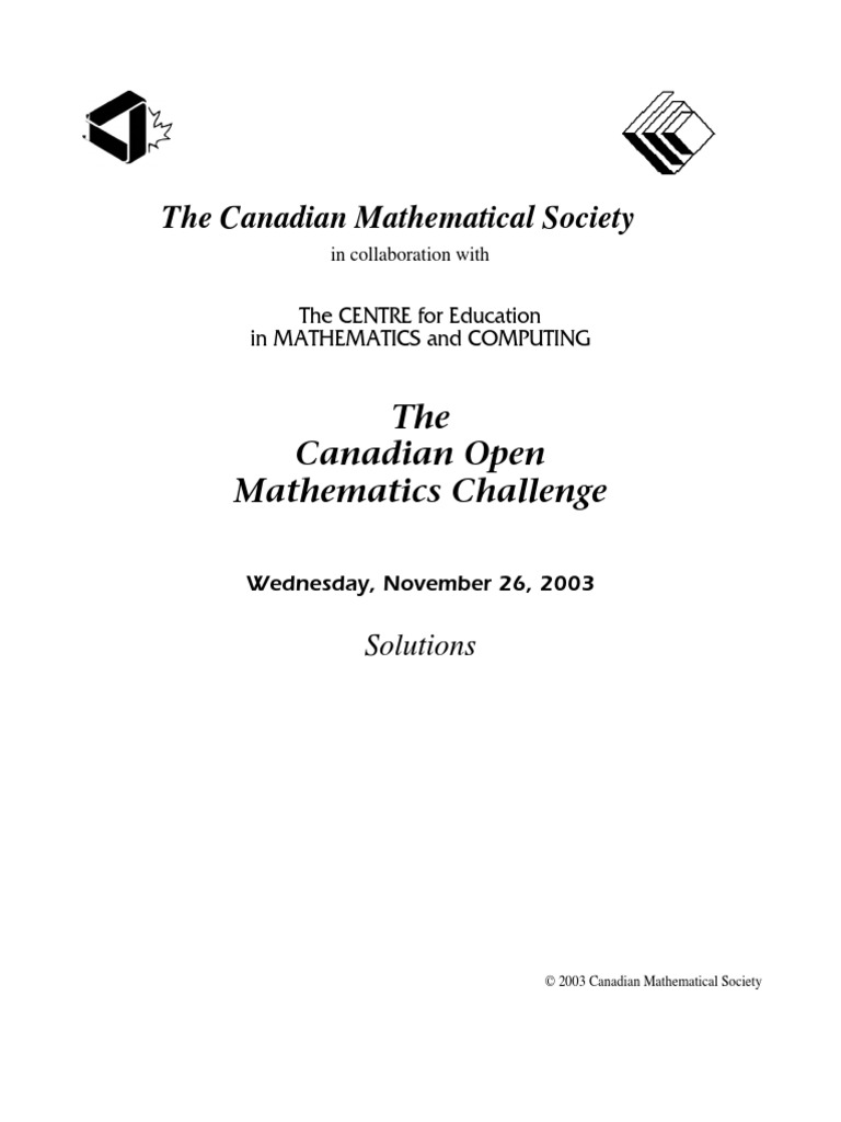 The Canadian Mathematical Society | PDF | Perpendicular | Circle