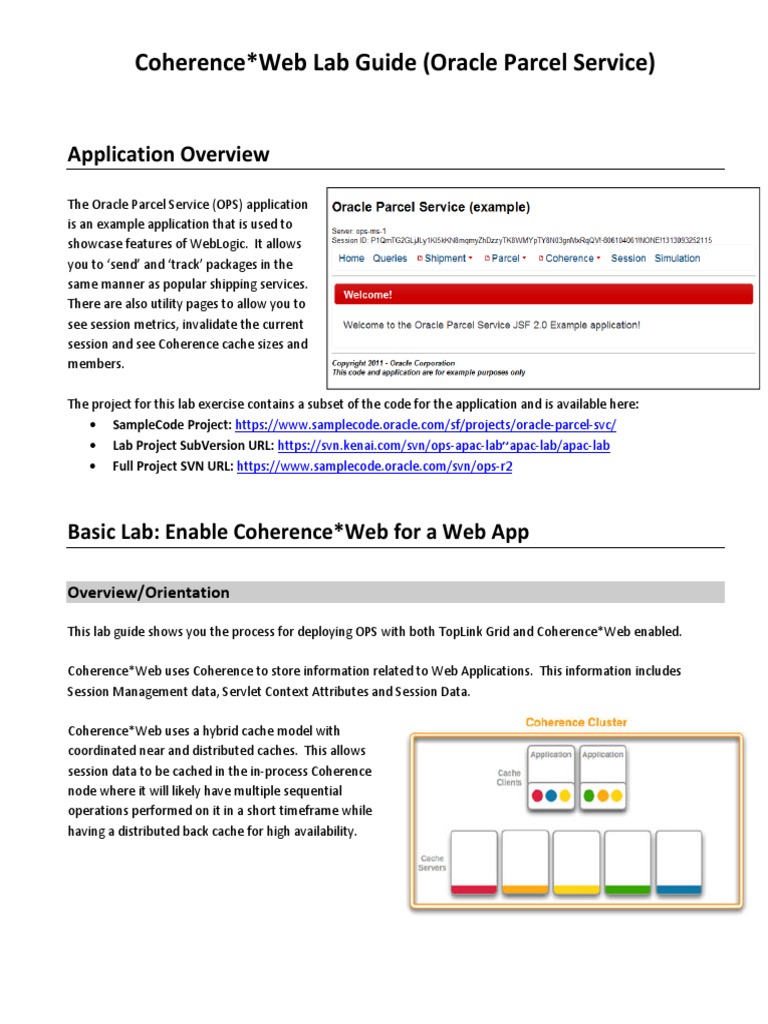 Lab Guide Coherence Web | PDF | Oracle Database | Cache (Computing)