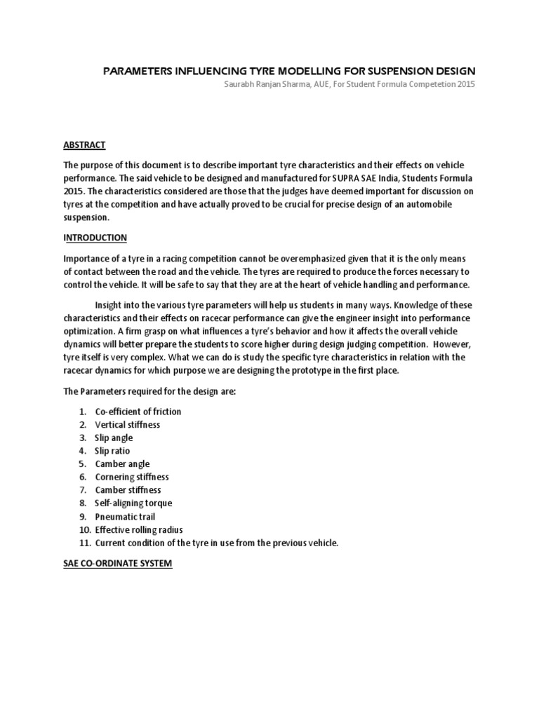 Tyre Report Sample | PDF | Friction | Tire