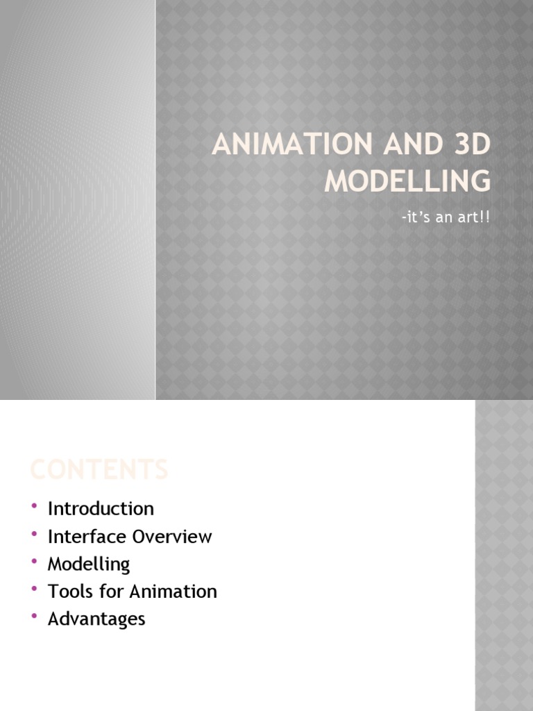 3D Animation and Modeling Overview | PDF