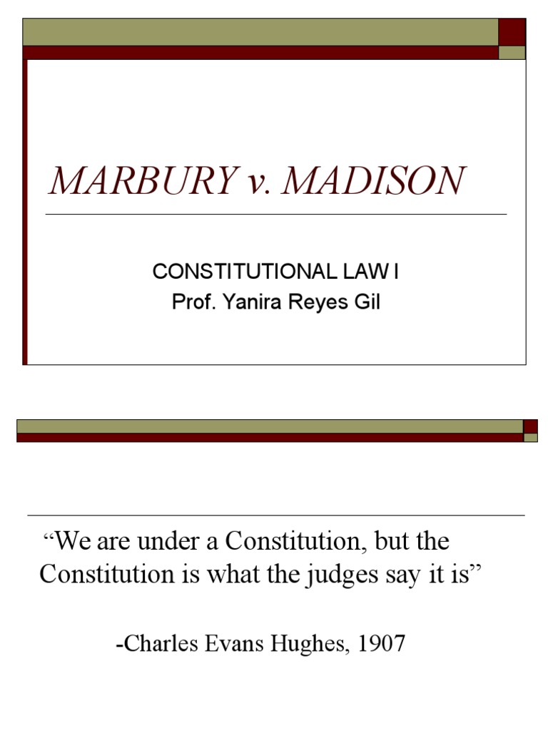 Marbury v. Madison: Judicial Review Explained | PDF | John Marshall ...