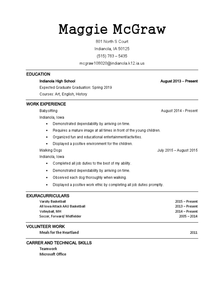 Maggie Mcgraw Resume | PDF