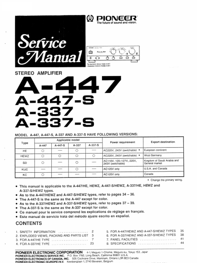 Pioneer A-447 | PDF