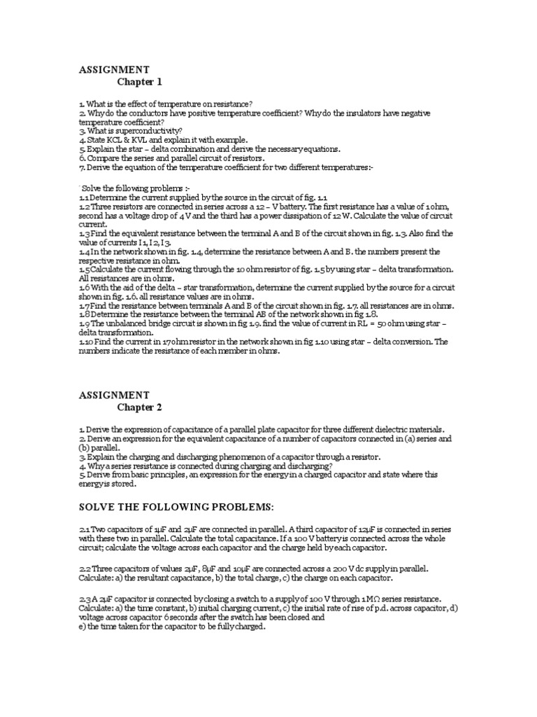 Assignment Of Eee Pdf Inductance Capacitor