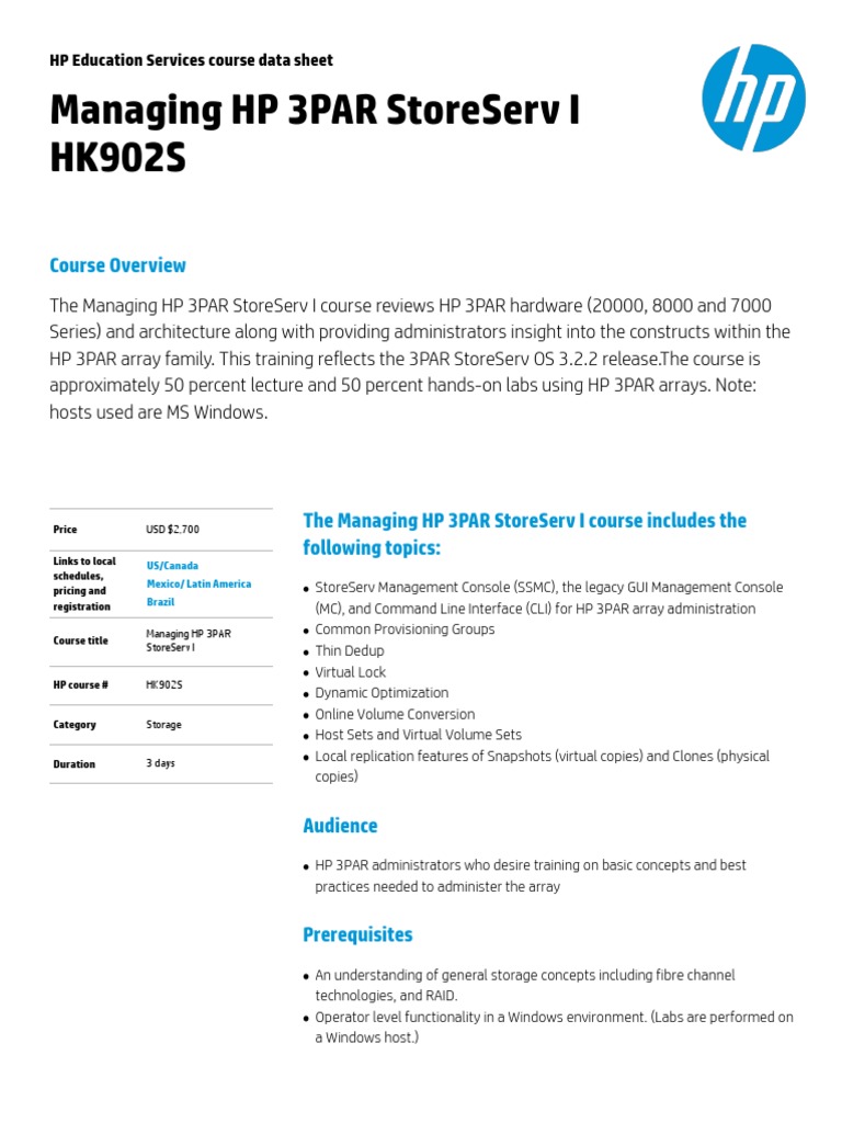 HP 3par Storeserv1 | PDF | Command Line Interface | Computer Data Storage