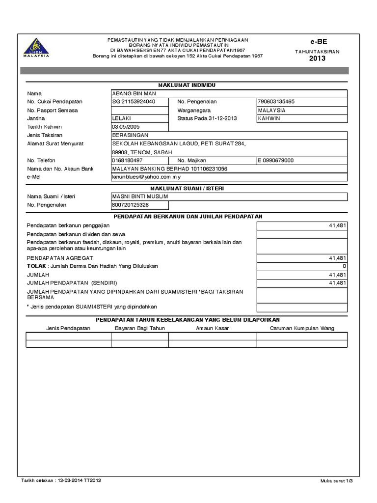 Borang e Filing | PDF