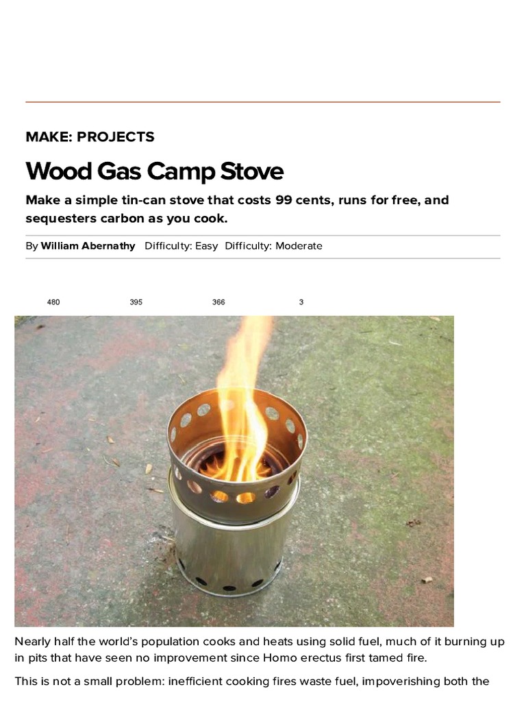 Homemade Wood Gas Camp Stove Build An Ultra Efficient DIY Wood Stove