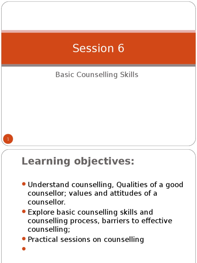 Basic Counselling Skills Overview | PDF | Career & Growth | Science ...