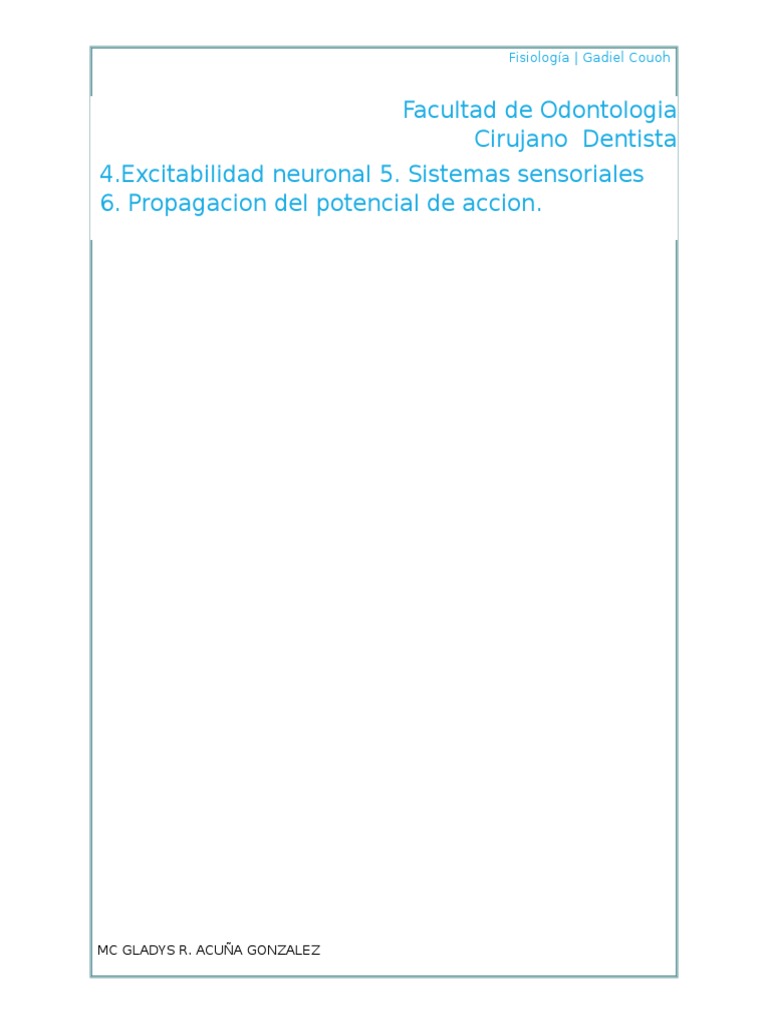 Excitabilidad Neuronal | PDF | Potencial de acción | Neurona