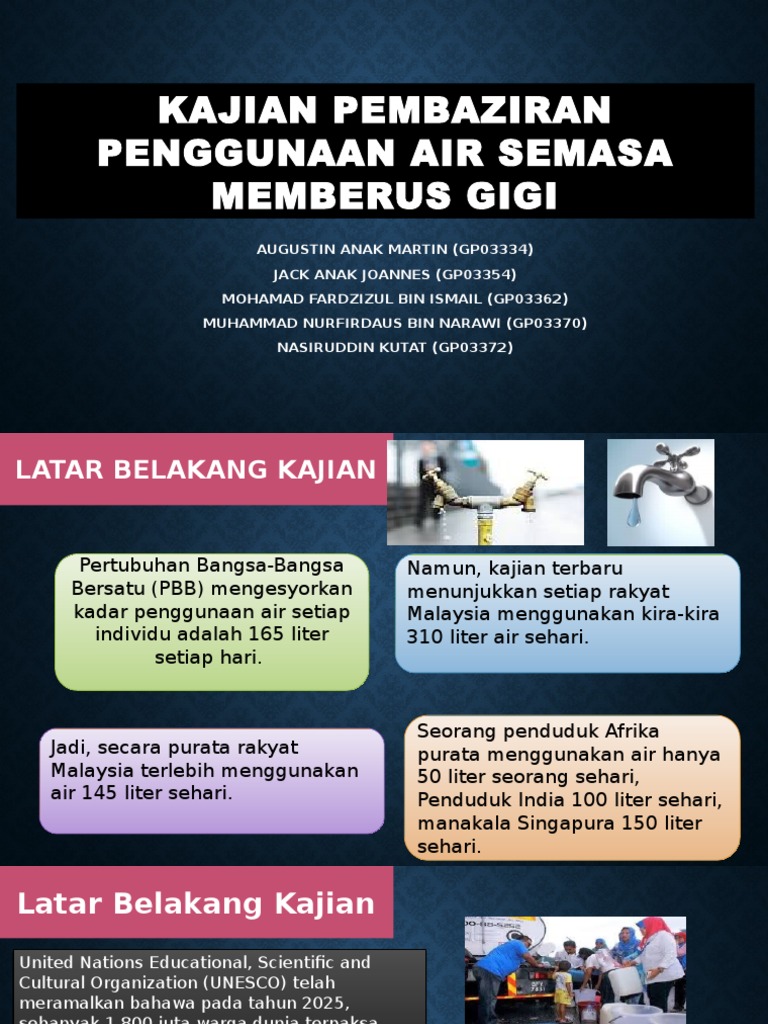 Kajian Pembaziran Penggunaan Air Semasa Memberus Gigi | PDF