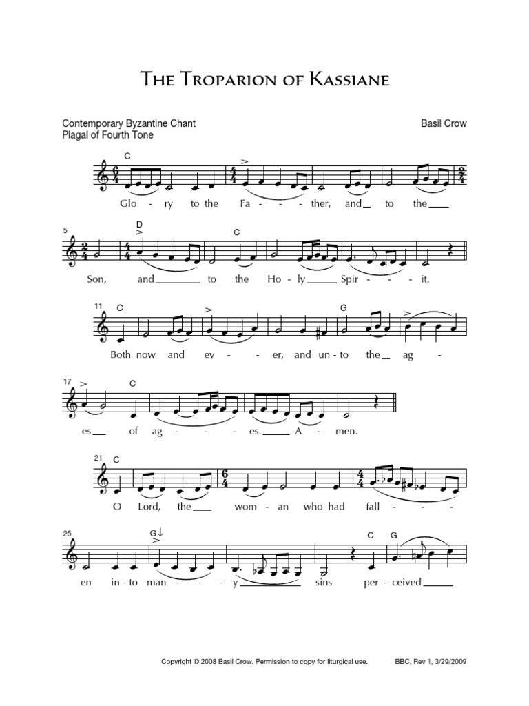 Troparion of Kassiane | PDF | Christian Music | Eastern Christian Liturgy