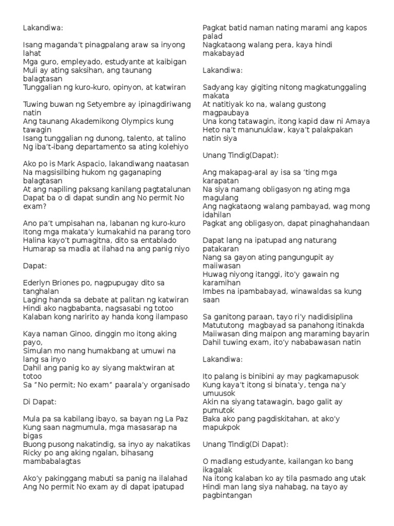 Balagtasan Piece 2011 Updated | PDF