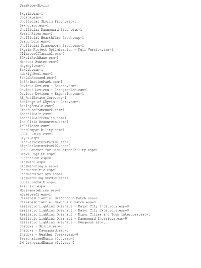 Skyrim Mod Load Order Guide | PDF | Role Playing Video Games | Gaming