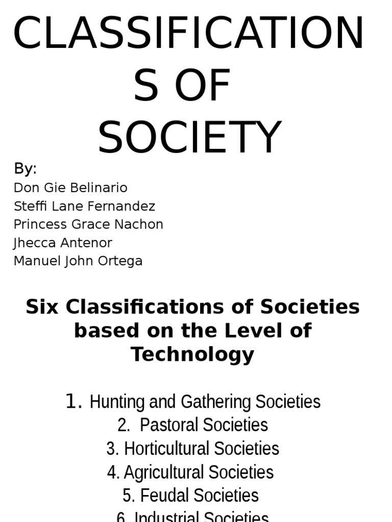 Classifications of Society | Solidarity | Society Classifications of Society | Solidarity | Society