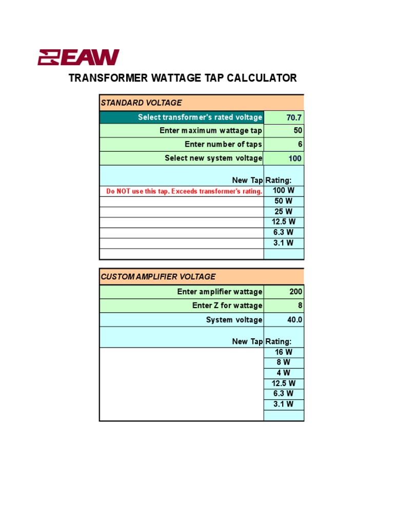 Transformer Calculator | PDF
