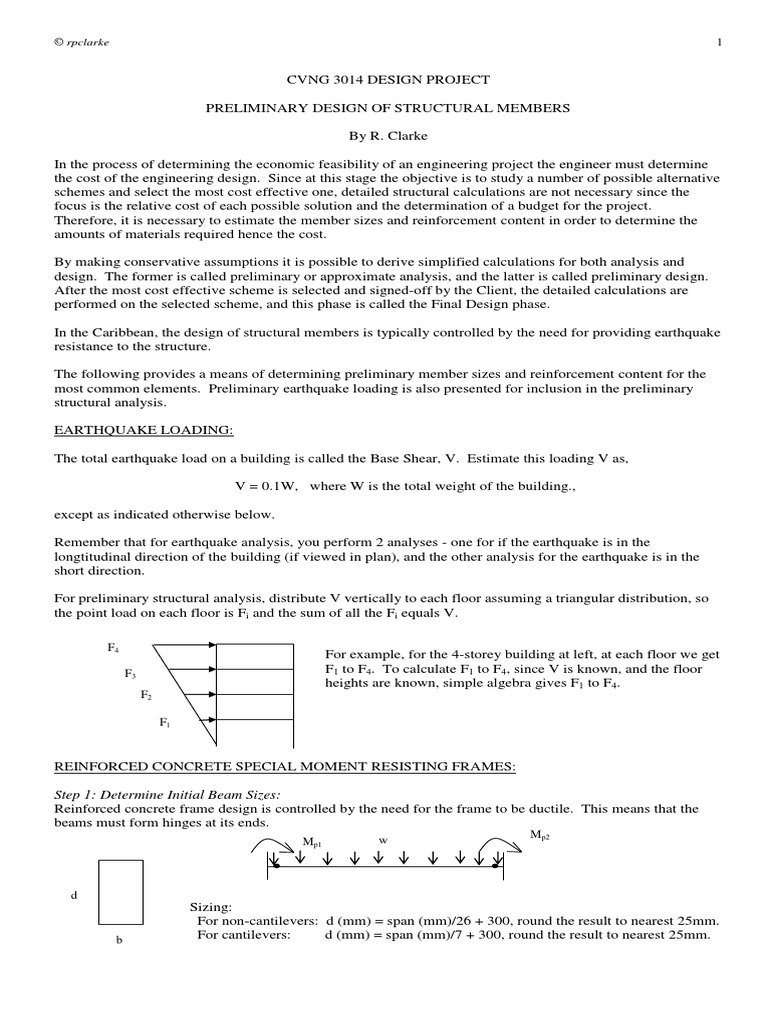 Preliminary Structural Design | PDF | Beam (Structure) | Building