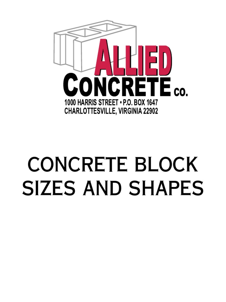 Concrete Block Sizes & Shapes | PDF | Technology & Engineering