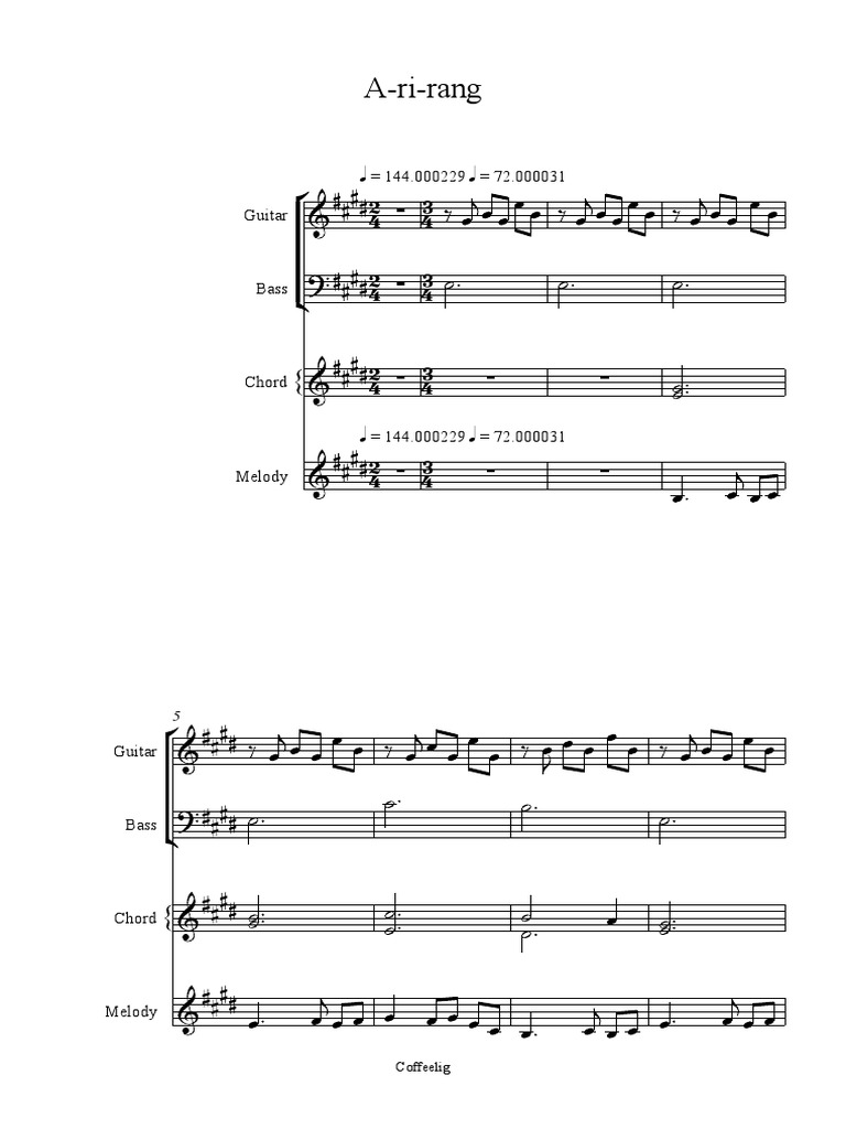 Arirang Guitar Chords Guide | PDF