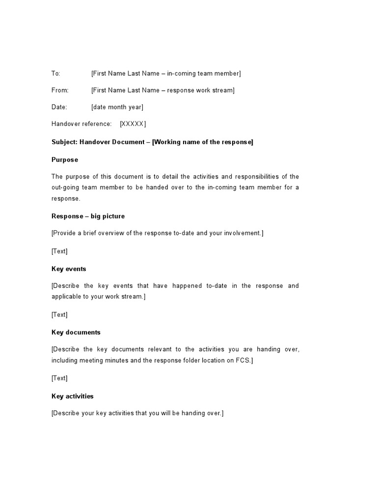 Handover Document Template | PDF | Computing | Software