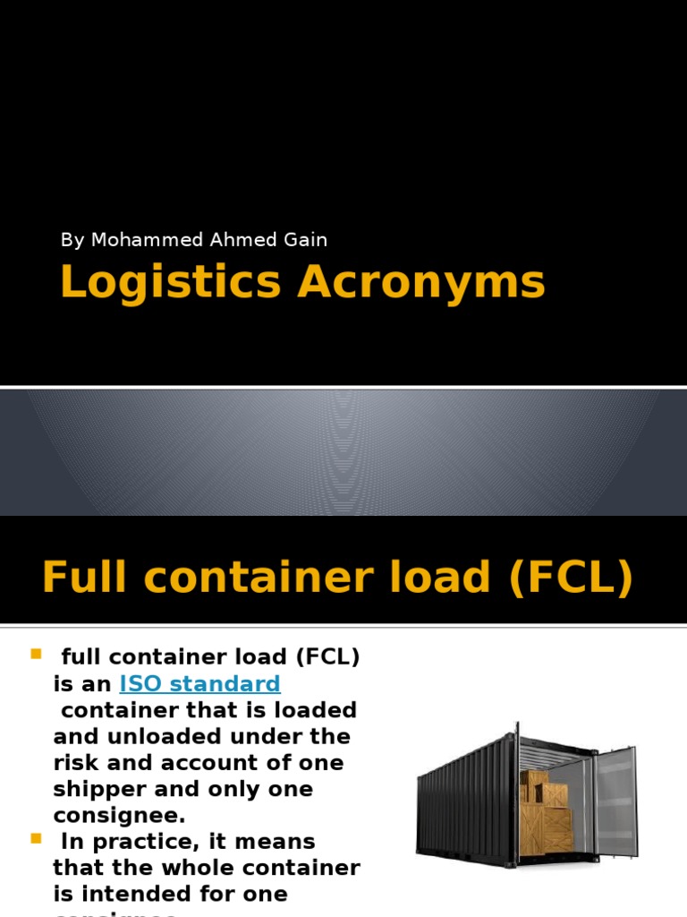 Logistics Acronyms | Oil Tanker | Warehouse