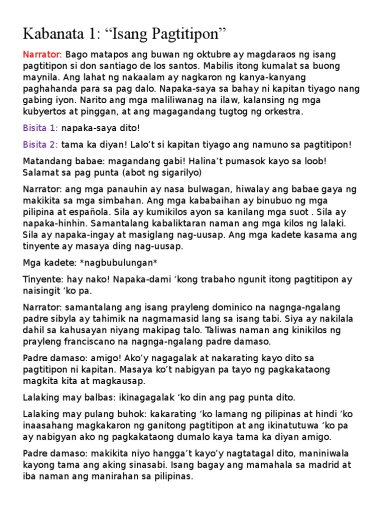 KABANATA 1 - Noli Me Tangere | PDF