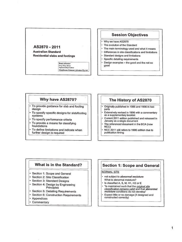 Presentation of AS2870 (Part 1) | PDF