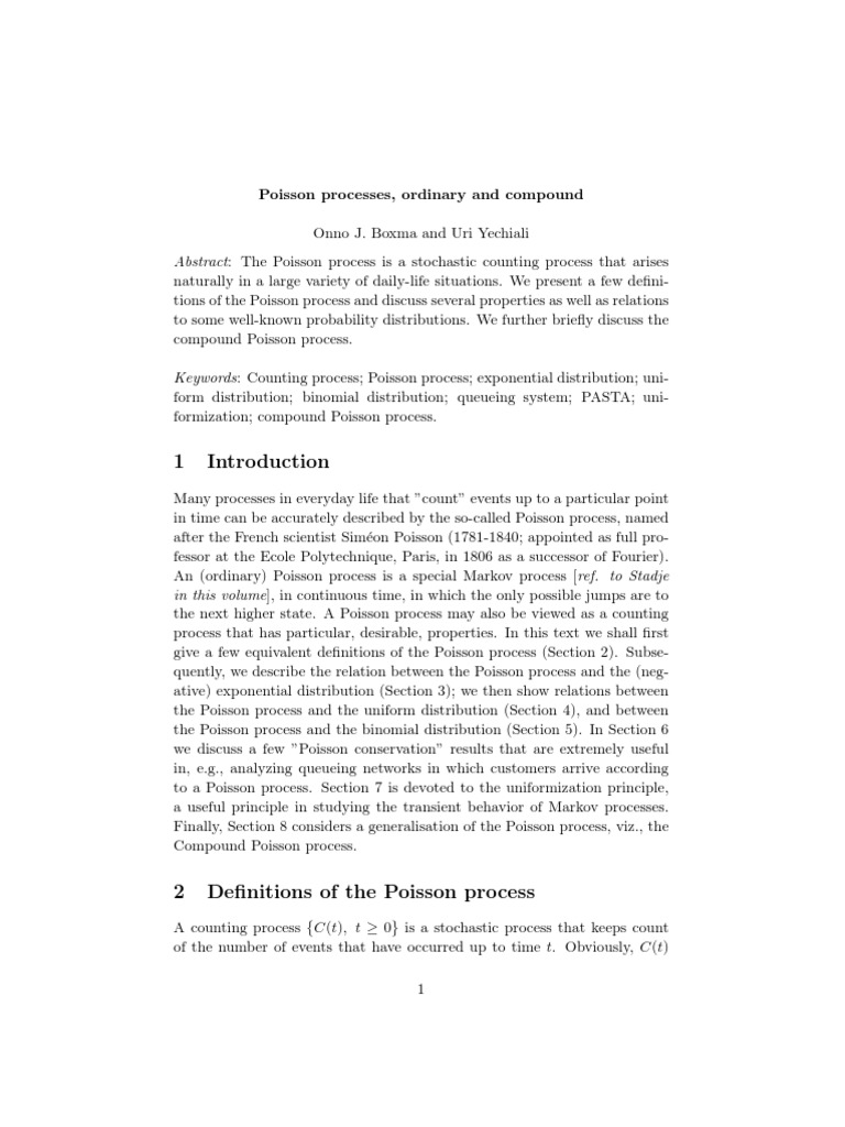 Compound Poisson Process PDF | PDF | Stochastic Process | Markov Chain