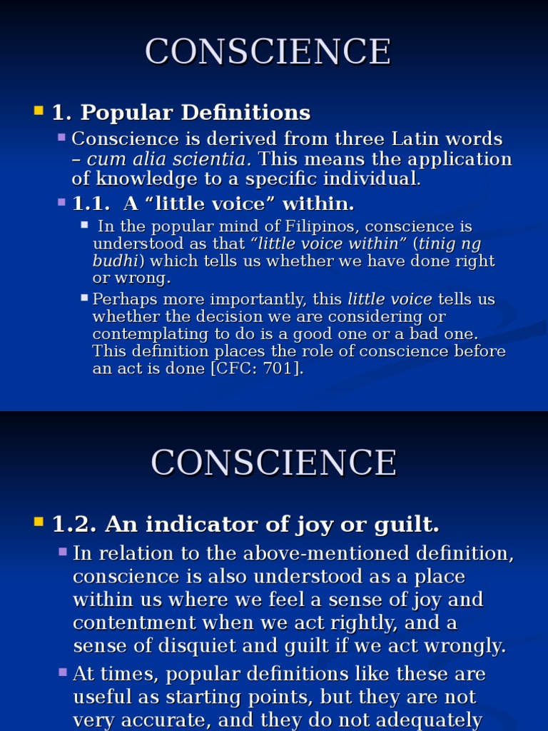 Conscience Essential Definition | PDF | Conscience | Good And Evil