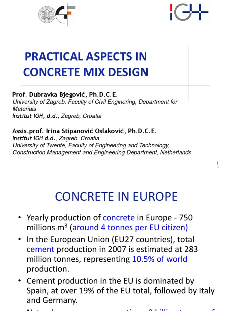 Spin Practical Aspects in Concrete Mix Design | PDF | Prestressed ...