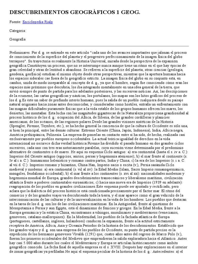 Descubrimientos Geográficos 1 GEOG | PDF | Cristobal colon | Vikingos