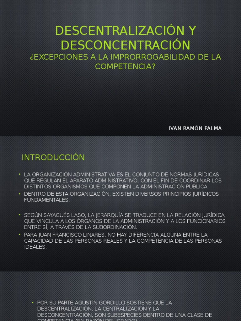 Descentralización y Desconcentración | PDF | Descentralización ...