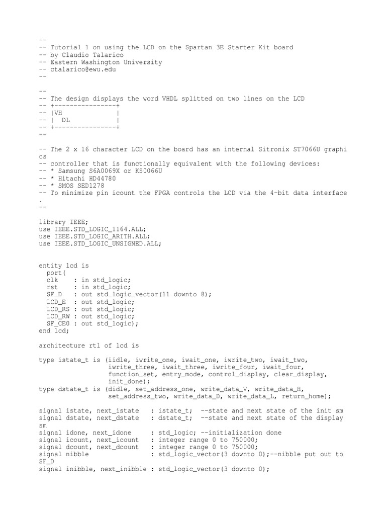Code | PDF | Vhdl | Signal (Electrical Engineering)