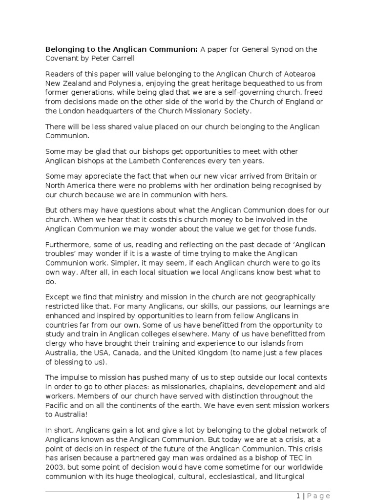 GS Paper Re Covenant Jan 10 2010 | PDF | Christian Church | Christian ...