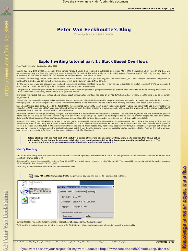 Exploit Writing Tutorial Part1 Stack Based Oveflows Pdf Subroutine