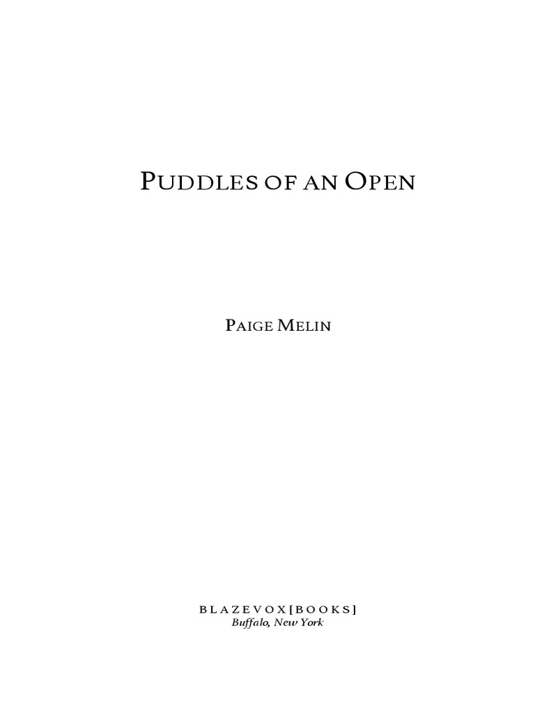Puddles of An Open by Paige Melin Book Preview | PDF | Poetry | Books