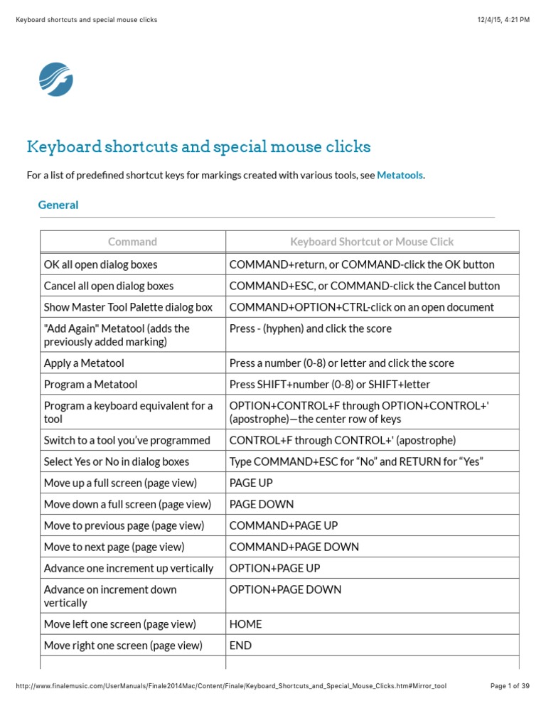 Keyboard Shortcuts and Special Mouse Clicks | PDF | Double Click ...